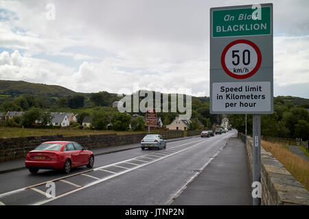 Road Sign at the Northern Ireland border with the Irish Republic ...