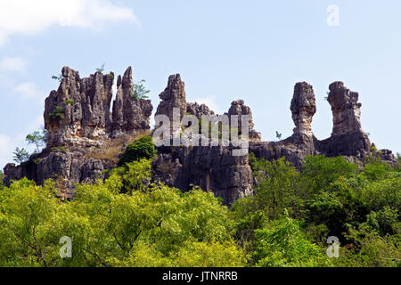 A beautiful limestone formation at Kunming Stone forest or Shilin, a ...