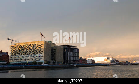 Building cranes for construction in Dublin, Ireland. ESB Project ...