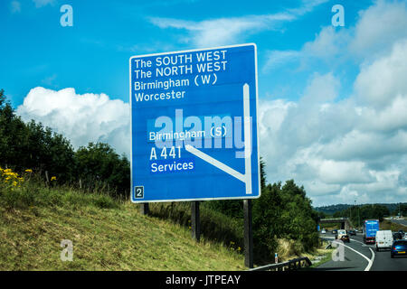 Blue Motorway Services Sign Stock Photo - Alamy