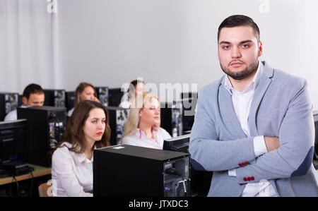 Angry sales department manager scolding upset office worker Stock Photo ...