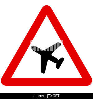 Low Flying Aircraft Road sign on white background Stock Photo - Alamy