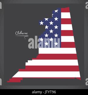 Cleburne county map of Alabama USA black inverted illustration Stock ...