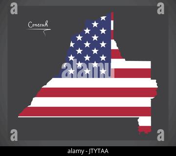 Conecuh county map of Alabama USA black inverted illustration Stock ...