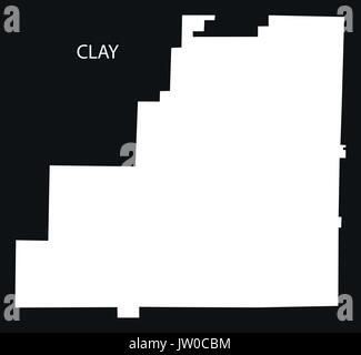 Clay county map of Alabama USA with American national flag illustration ...