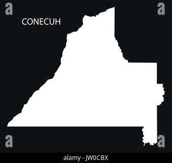 Conecuh county map of Alabama USA with American national flag ...