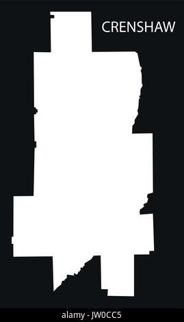 Crenshaw county map of Alabama USA with American national flag ...