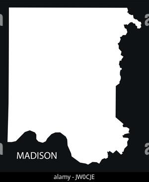 Madison county map of Alabama USA with American national flag ...