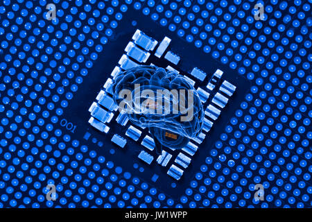 human brain schematic and communication Stock Photo - Alamy