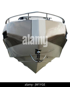 Front view of motor boat. Isolated over white background Stock Photo ...