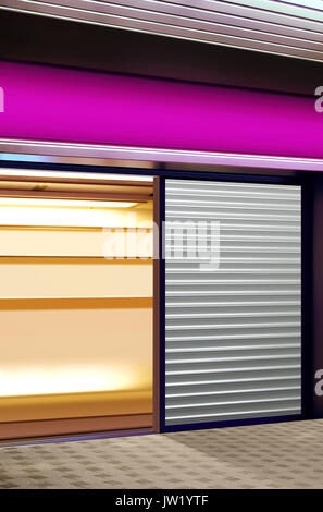 modern empty store on street of city at night time Stock Photo - Alamy