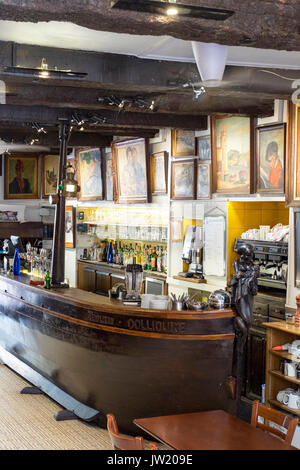 Interior of Les Templiers bar in Collioure, Spain, once frequented by ...