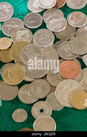 Multiple International Coins Stock Photo - Alamy