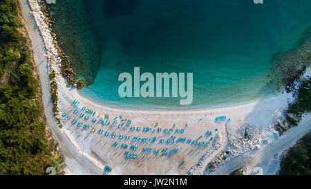 Aerial view of Porto Vathy Marble Beach in Thassos Island, Greece Stock ...