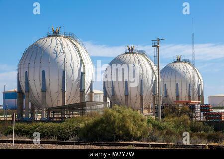 Spherical gas storage tanks at an industrial enterprise Stock Photo - Alamy