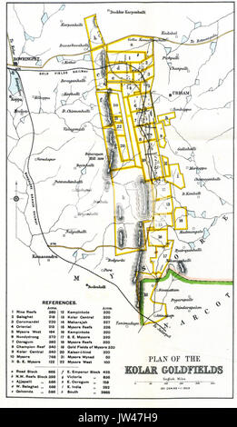 Kolar map 1897 Stock Photo - Alamy