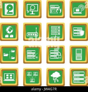 Globe database icon green vector Stock Vector Image & Art - Alamy