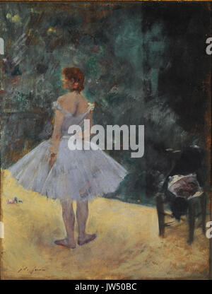 A painting or illustration by Jean Louis Forain, titled 'Dancer in Pink ...