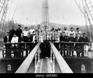 The four-masted bark Alice A Leigh, shown anchored near Washington ...