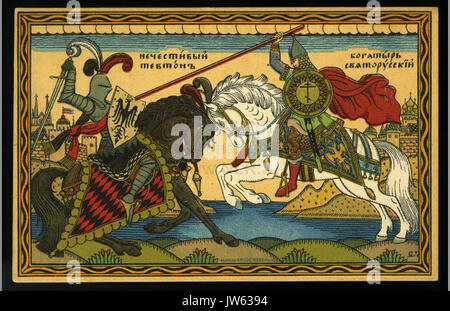 The wicked Teuton against the holy Russian bogatyr Stock Photo - Alamy