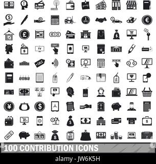 100 contribution icons set, simple style Stock Vector Image & Art - Alamy