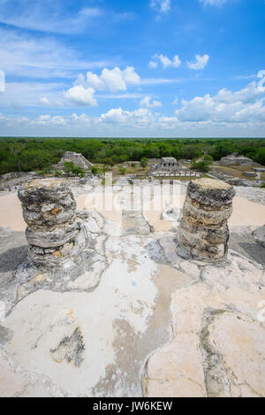 Circular Mayan astronomical observatory (El Caracol) building at ...