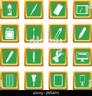 Brush, color fan work tool filled line vector icon, simple illustration ...