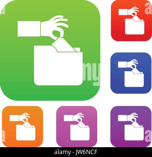 Robbery secret data in folder icon white Stock Vector Image & Art - Alamy