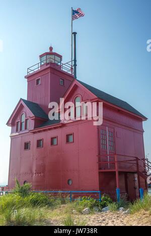Holland, MI, USA. 13th July, 2017. BIG RED LIGHTHOUSE in HOLLAND ...