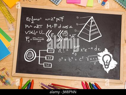 Digital composite of pyramid on blackboard Stock Photo - Alamy