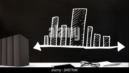 Digital composite of Incremental bar charts on computer in front of ...