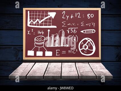 The blackboard with difficult equations isolated on a white background ...