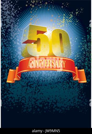 Fifty years symbol. Fiftieth birthday emblem. Anniversary sign, number ...