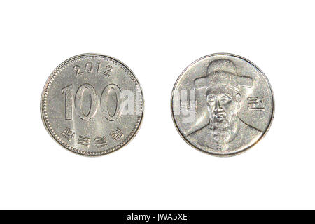 100 Won coin, South Korea, 2000 Stock Photo - Alamy