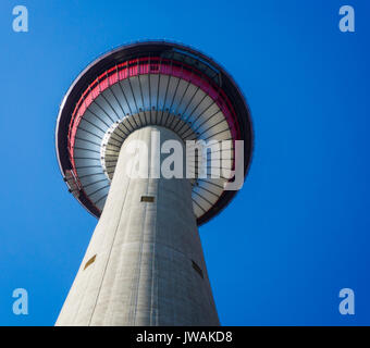 Close-up of Calgary Tower, one of Canada's most recognizable icon built ...