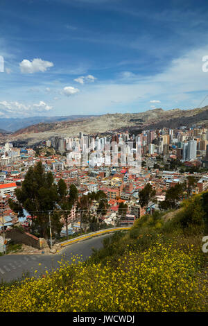 Sopocachi District viewed from Mirador Killi Killi, La Paz, Bolivia ...