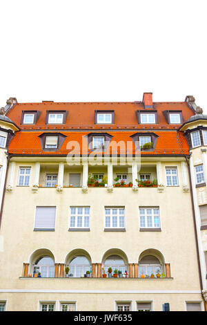 The fasade of typical residential house of Munich in Bavaria Stock ...