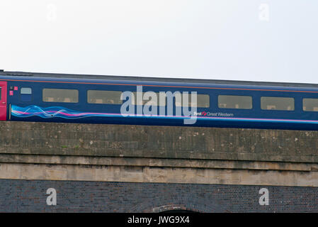 A First Great Western train carriage is transported on the road along ...
