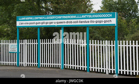 Station sign for longest place name in the UK ...