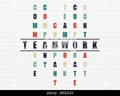 Business concept: Teamwork in Crossword Puzzle Stock Photo - Alamy