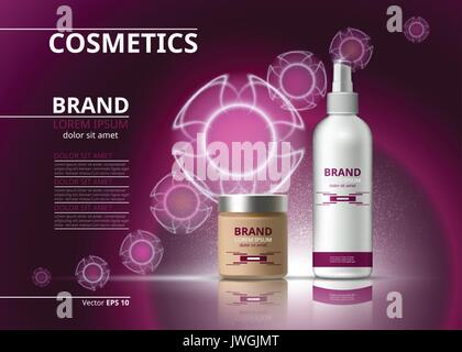 BB Cream Bottle Template for Ads or Magazine Background. 3D Real Stock ...
