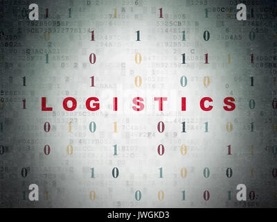 Finance concept: Logistics on Digital Data Paper background Stock Photo - Alamy