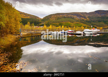 view on small marina on Hitra island, Norway Stock Photo - Alamy