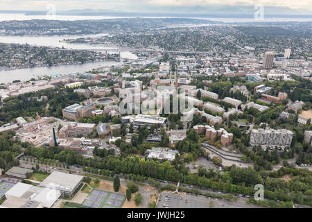 Aerial view of University of Washington, Seattle, Washington State, USA ...