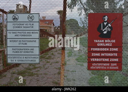 The demarcation line or Attila line controlled by the Turkish army in ...