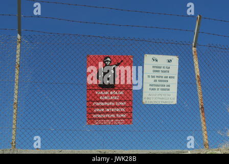 The demarcation line or Attila line controlled by the Turkish army in ...