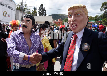 A parade participant is seen walking at the annual Mexican Day Parade ...