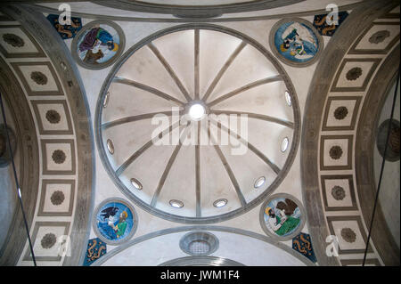 Interior of the dome of the Cappella dei Pazzi (Pazzi Chapel) designed ...