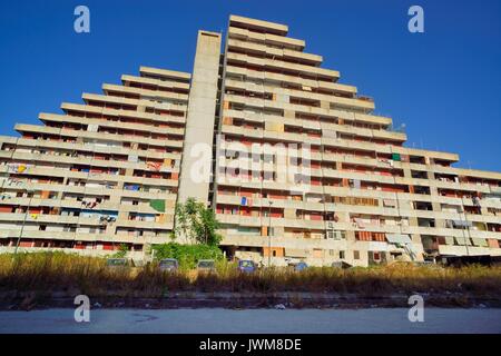 Naples, Italy. Scampia Vele are residential buildings built in the ...