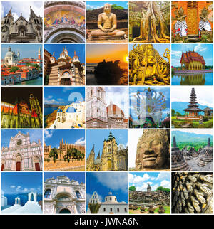 World Monuments Collage Stock Photo - Alamy
